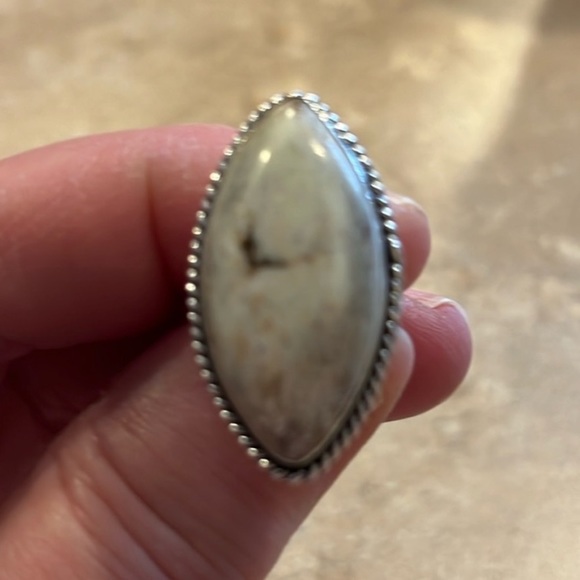 Jewelry | Native American Womens Navajo White Stone Howlite Jumbo Ring ...